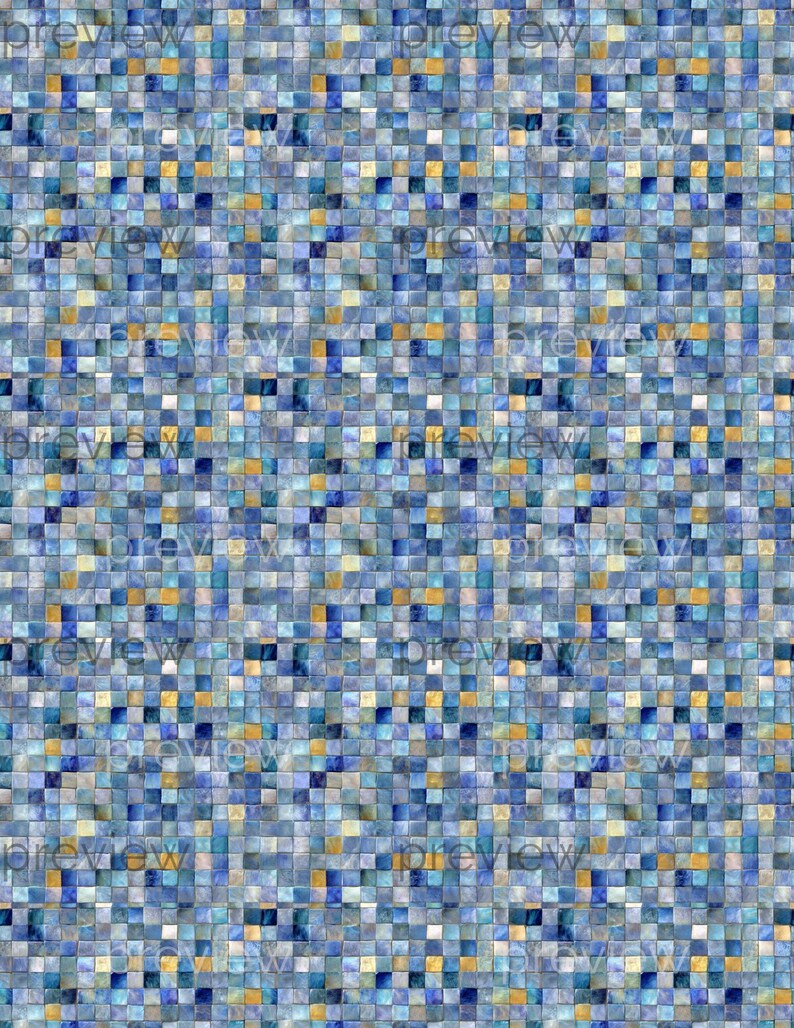 Nautical Dollhouse Tiles, Miniature Printable Blue Tile Designs (PDF ...
