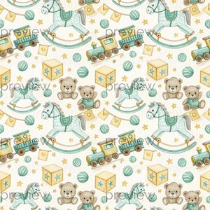 Dollhouse Printable Wallpaper 1:12 Scale, Retro Toyland Mini Pattern ...
