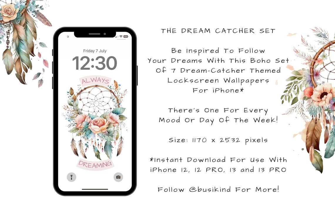 Dream Catcher Lock Screen Set | Boho iPhone Lock Screens | iPhone ...