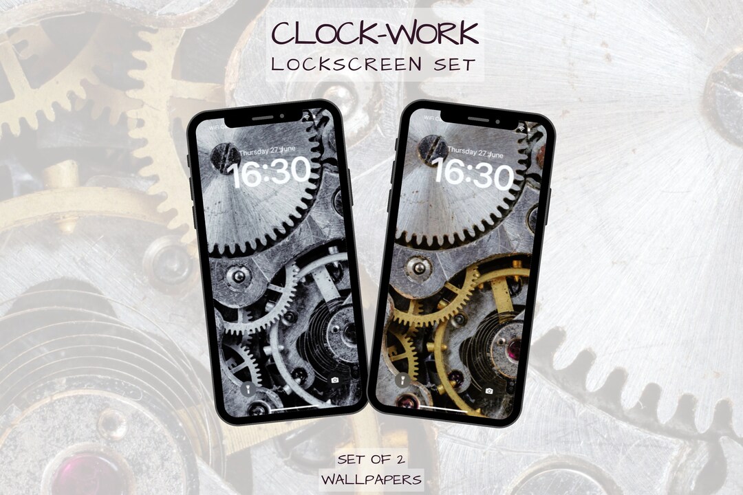 Clockwork Lock Screen Set | Inner Clock Mechanism Lock Screen ...
