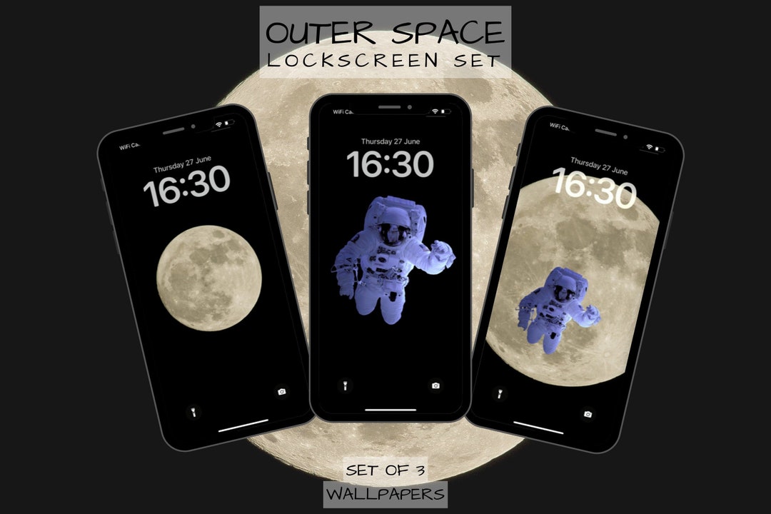 Outer Space Lock Screen Set | Astronaut Lock Screen Wallpapers | Full ...