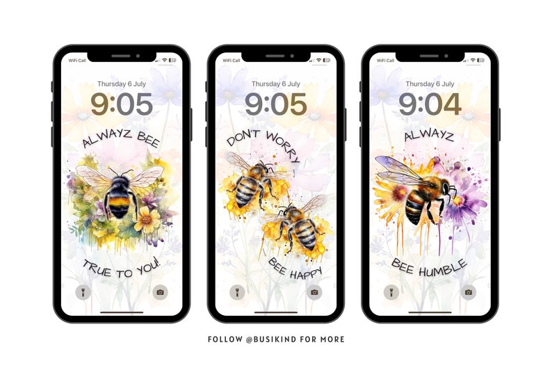 Cute Bee iPhone Wallpaper | Lock Screen Set (digital Download) - Etsy