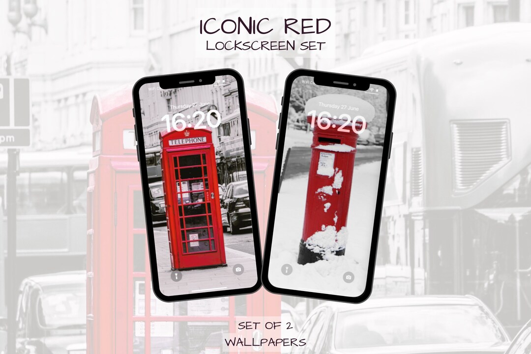 London Icons Lock Screen Set: Red Telephone & Letterbox (digital ...