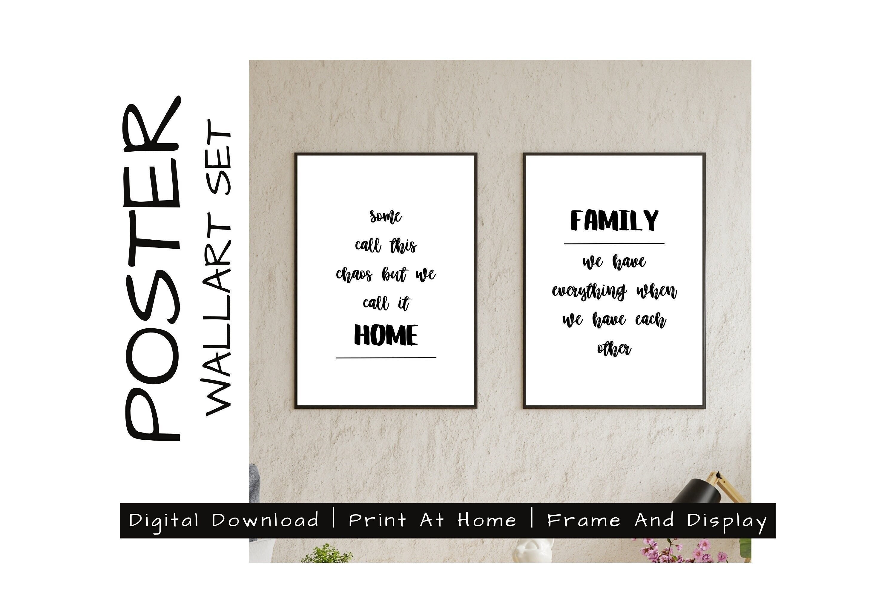 Home & Family Quote Poster Set | Family Home Printable Wall Art ...