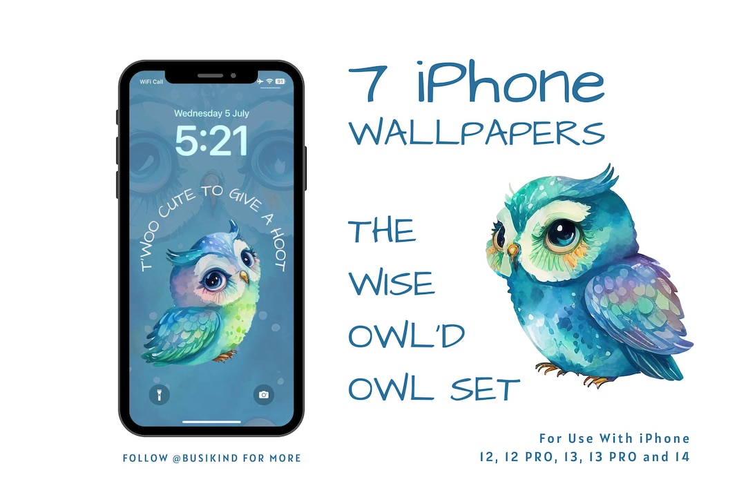 Cute Owl iPhone Lock Screen Set | Cute iPhone Lock Screens | Girls ...