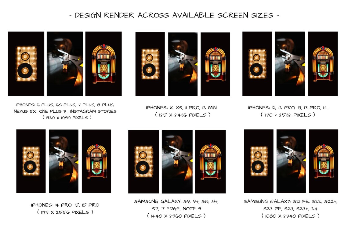 Retro Music Lovers Lock Screen Set Music Lock Screen Wallpapers Retro ...