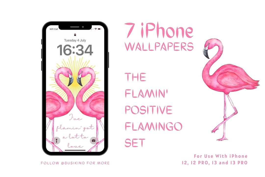 Flamingo iPhone Wallpapers Set Cute iPhone 12 Wallpapers Girls iPhone ...