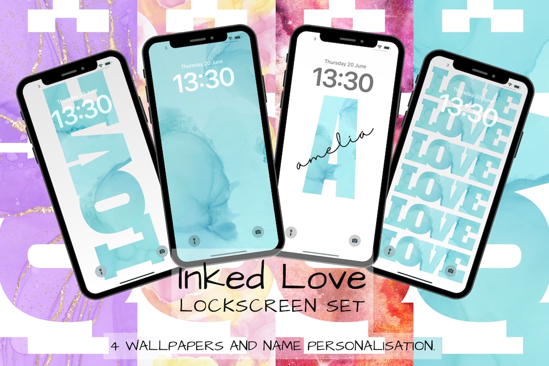 Inked Love Lock Screen Set | Love Lock Screens | Personalised Lock ...