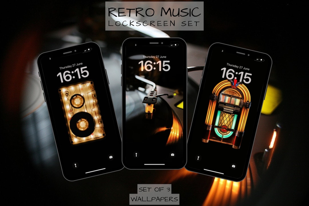 Retro Music Lovers Lock Screen Set | Music Lock Screen Wallpapers ...