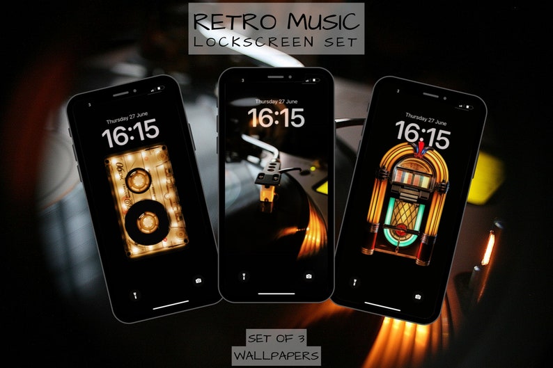 Retro Music Lovers Lock Screen Set | Music Lock Screen Wallpapers ...