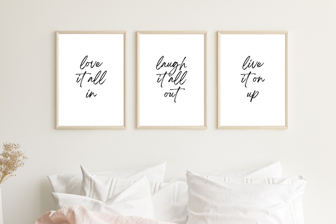 Mindfulness Printable Wall Art Set: Love Laugh Live Quotes (digital ...
