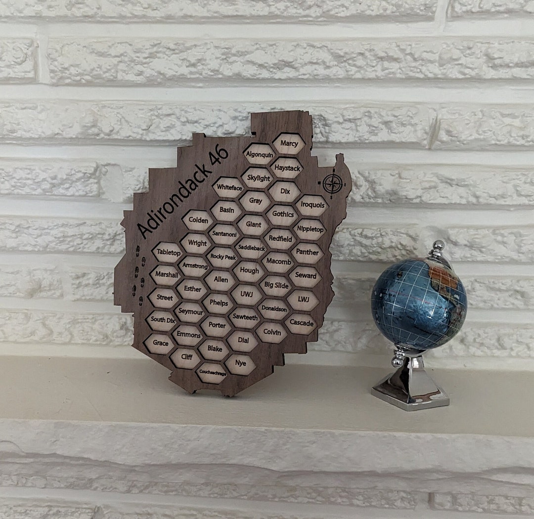 Adirondack 46 High Peaks Challenge Tracker Display small ADK 46 Peak ...