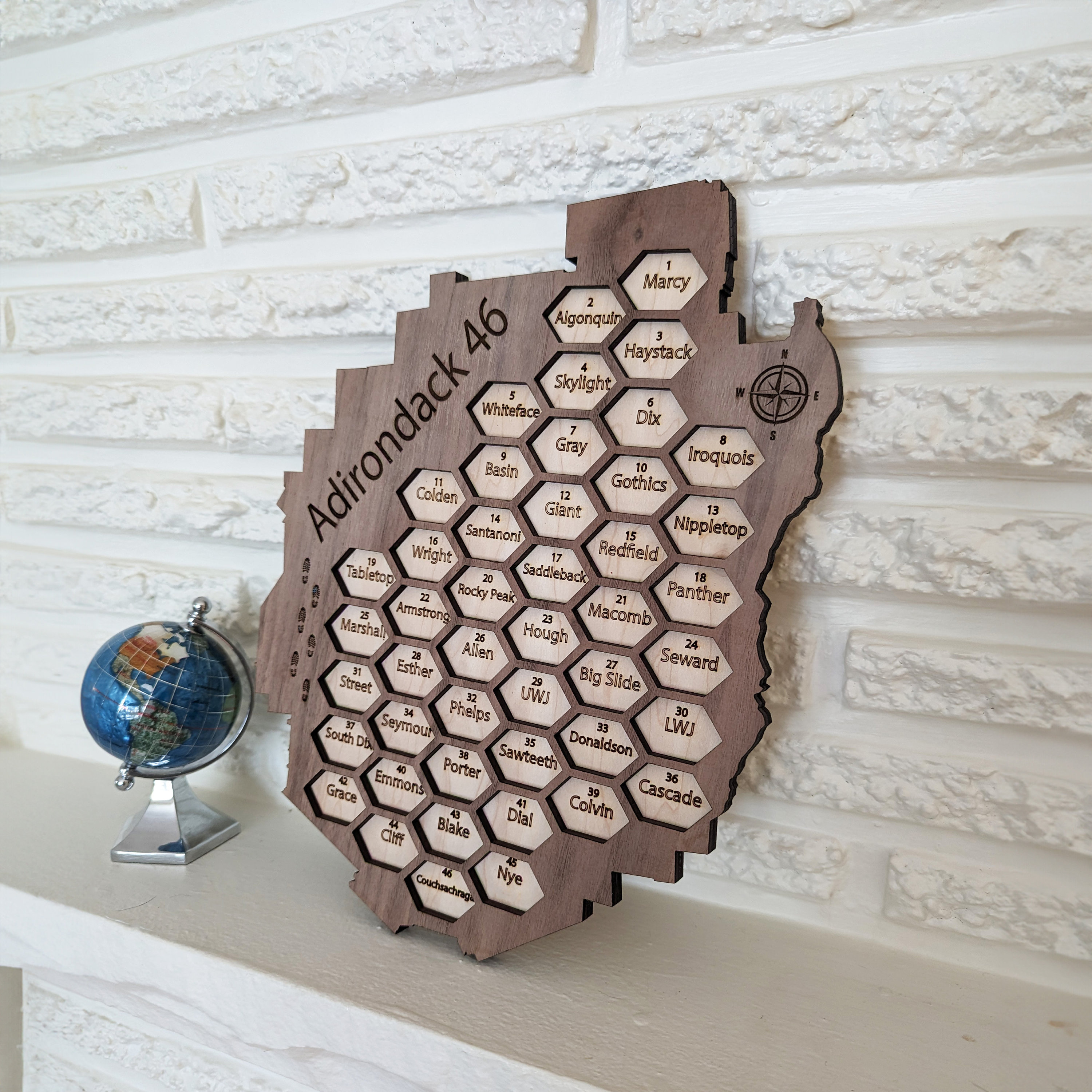 Adirondack 46 High Peaks Challenge Tracker (large): Wood Hiking ...