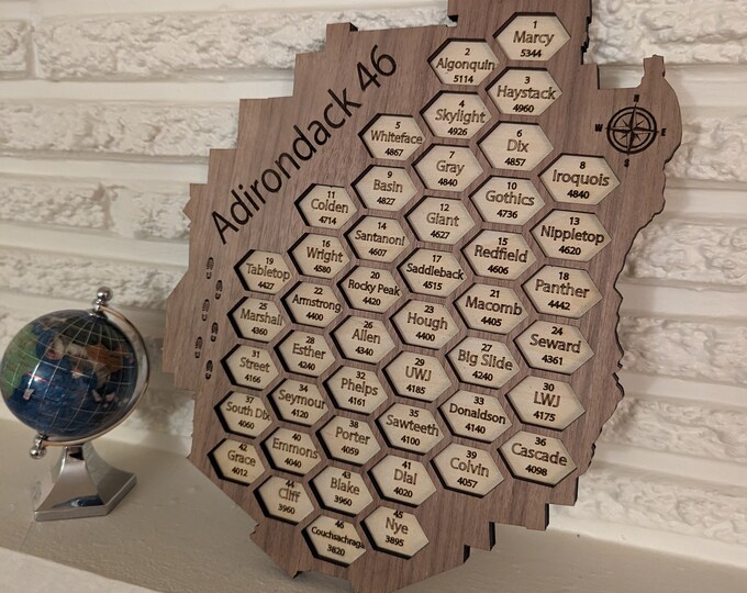 Adirondack 46 High Peaks Challenge Tracker Display ADK 46 Peak Bagging ...