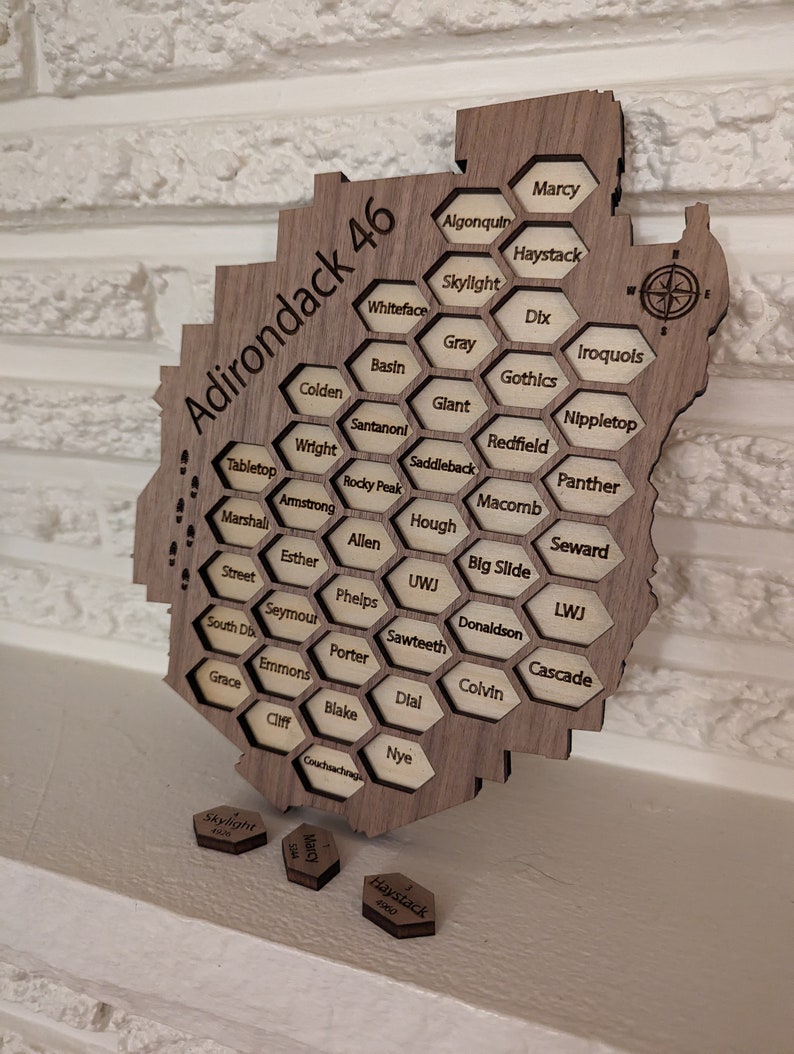 Adirondack 46 High Peaks Challenge Tracker: Hiking Adventure Display - Etsy