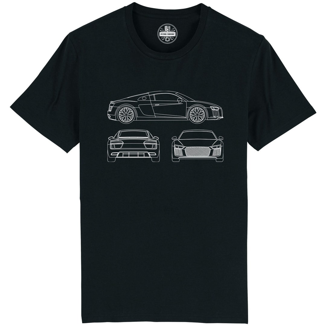 Audi R8 T-shirt - Lineart Supercar Shirt - Etsy