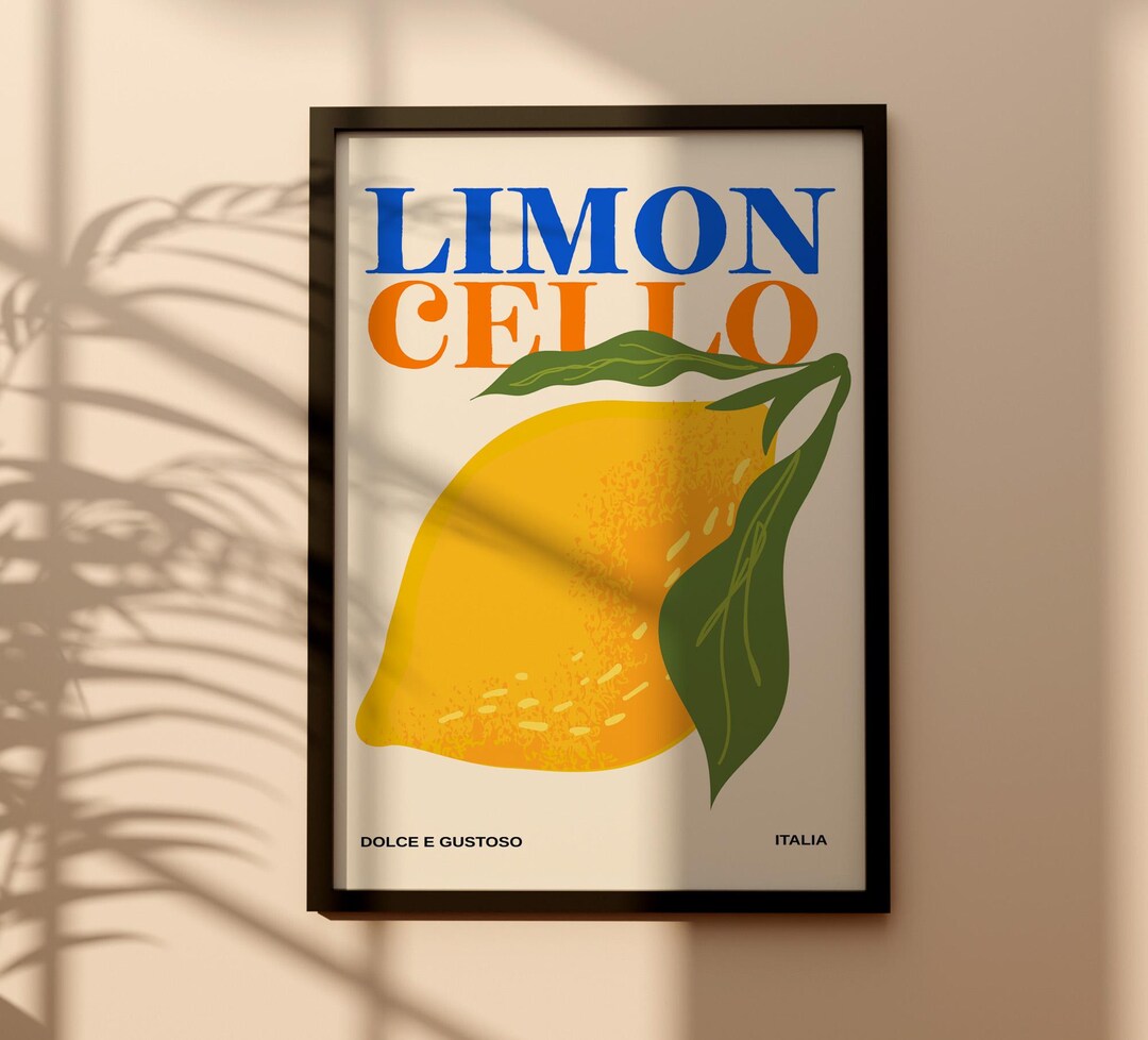 Limoncello Print: Modern Lemon Kitchen Art (digital Download) - Etsy