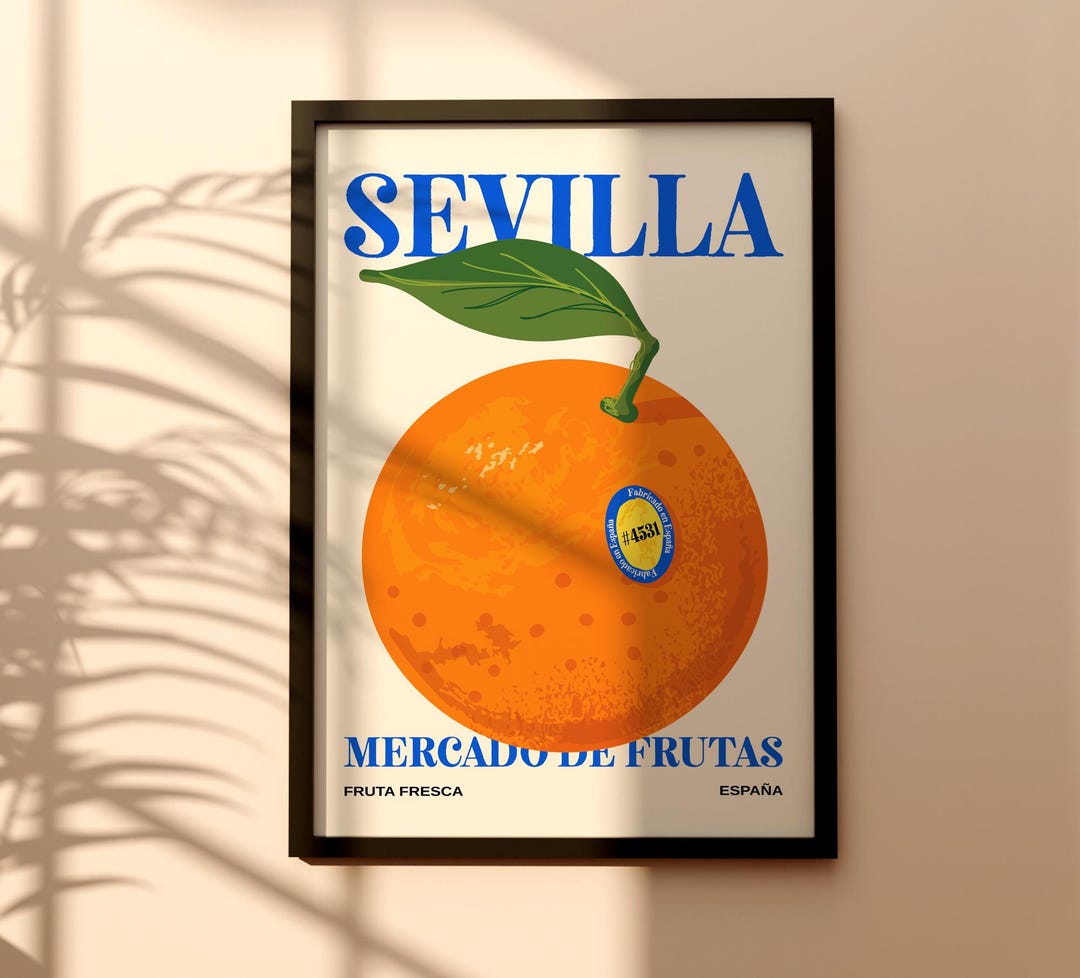 Sevilla Orange Kitchen Art Print: Mediterranean Decor (digital Download ...