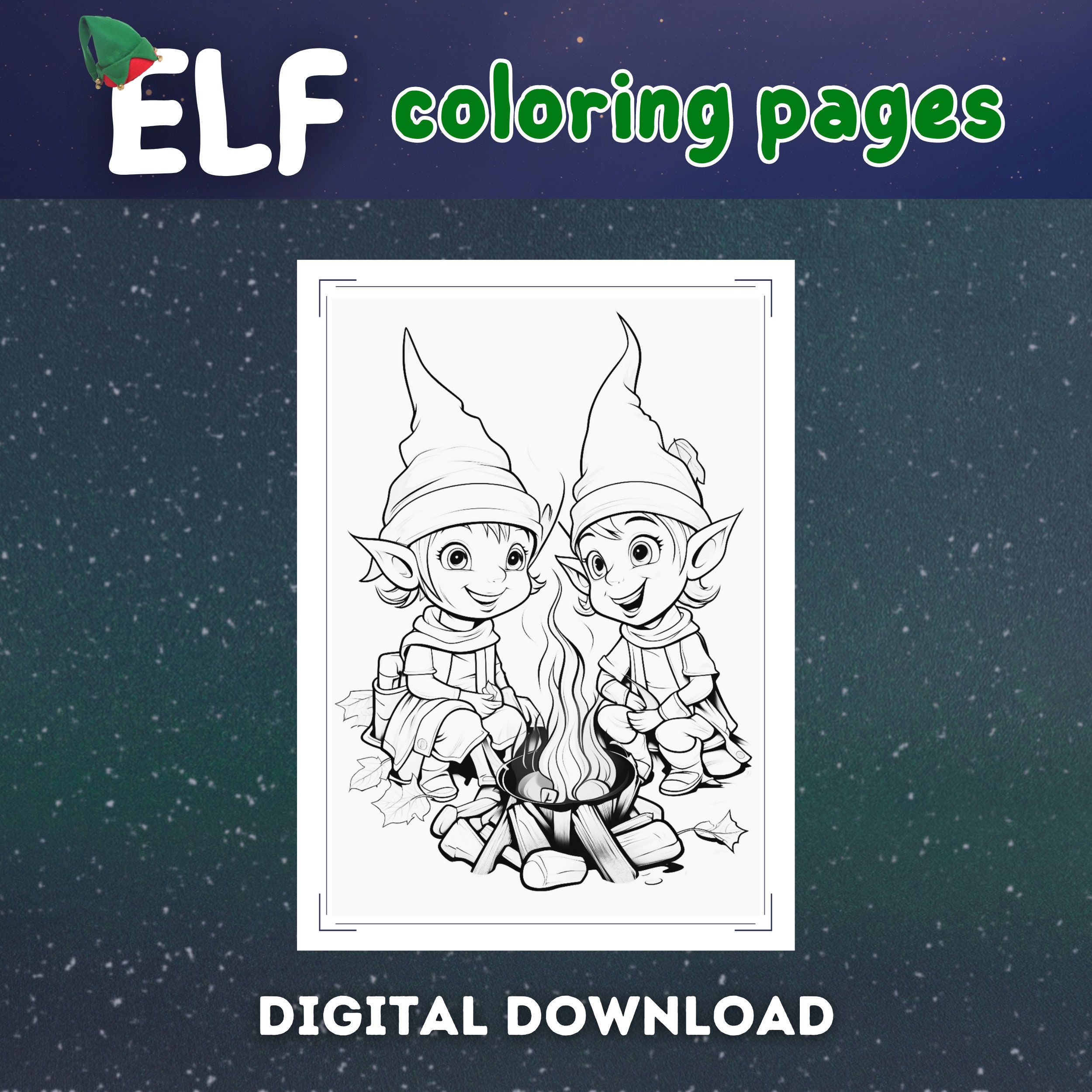 26 Cute Elf Coloring Pages Fantasy Elf Coloring Digital - Etsy