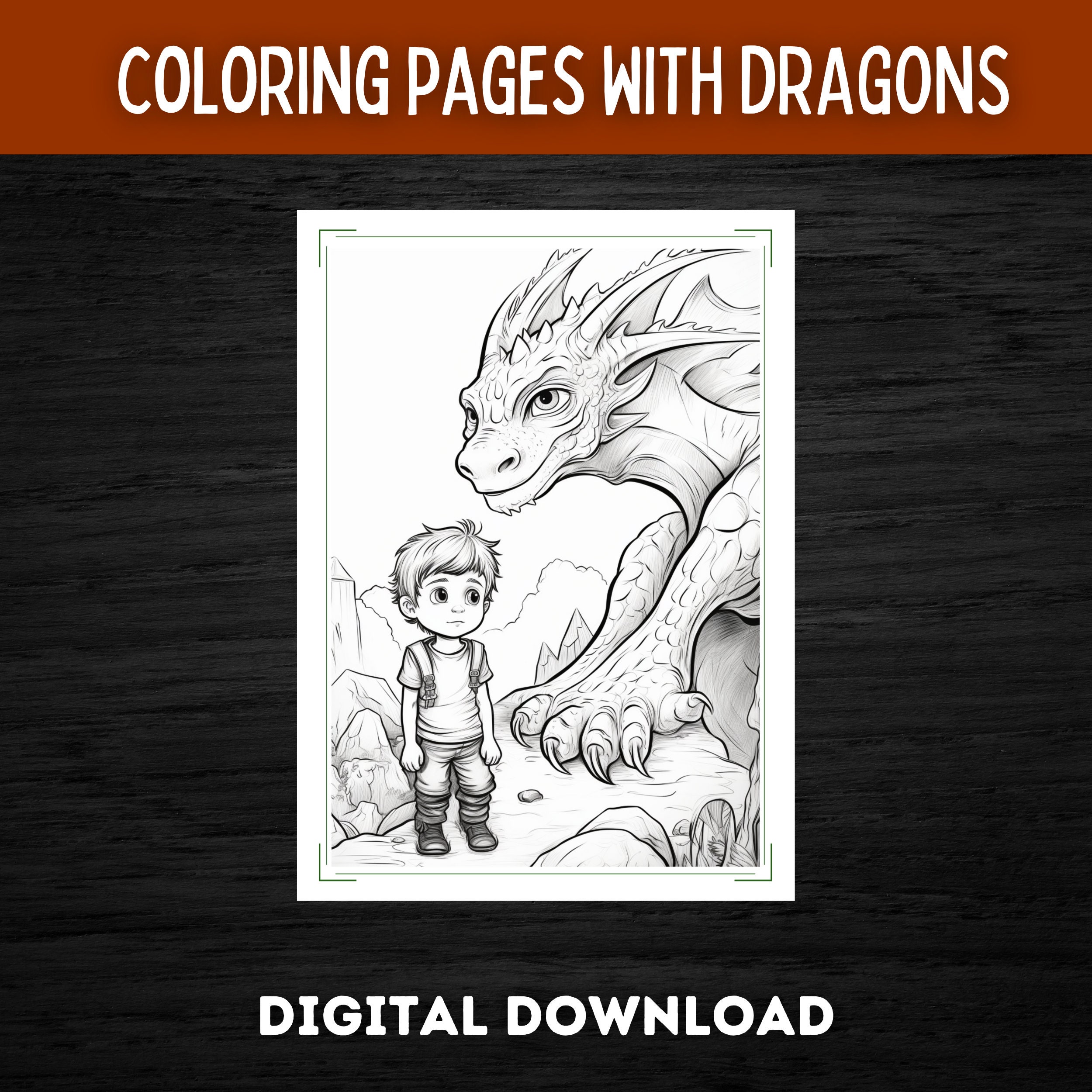25 Cute Dragons Coloring Pages Instant Download Fairytale - Etsy