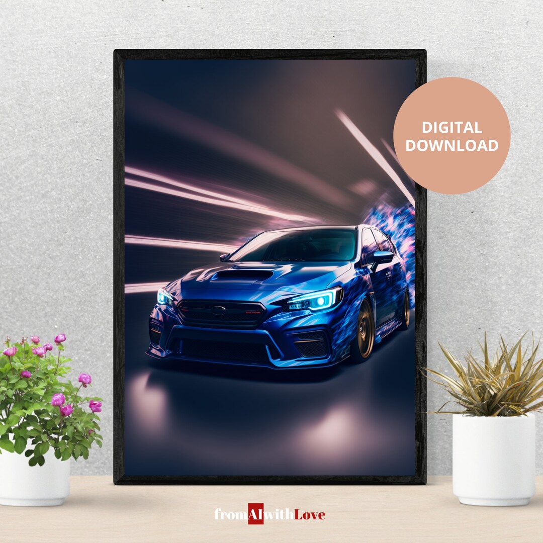 Subaru WRX Reproduction, Subaru Poster Print, Printable Wall Art, AI ...