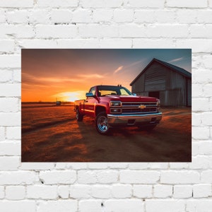 Chevrolet Silverado Repro, Silverado Poster Print, AI Generated, Cars ...