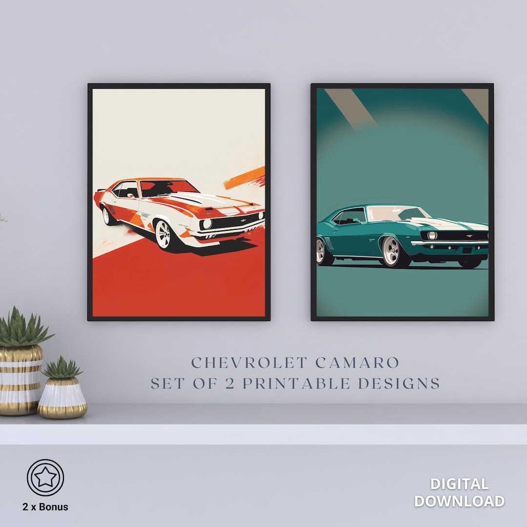 Chevrolet Camaro Reproduction , Set of 2, Chevrolet Camaro Poster Print ...