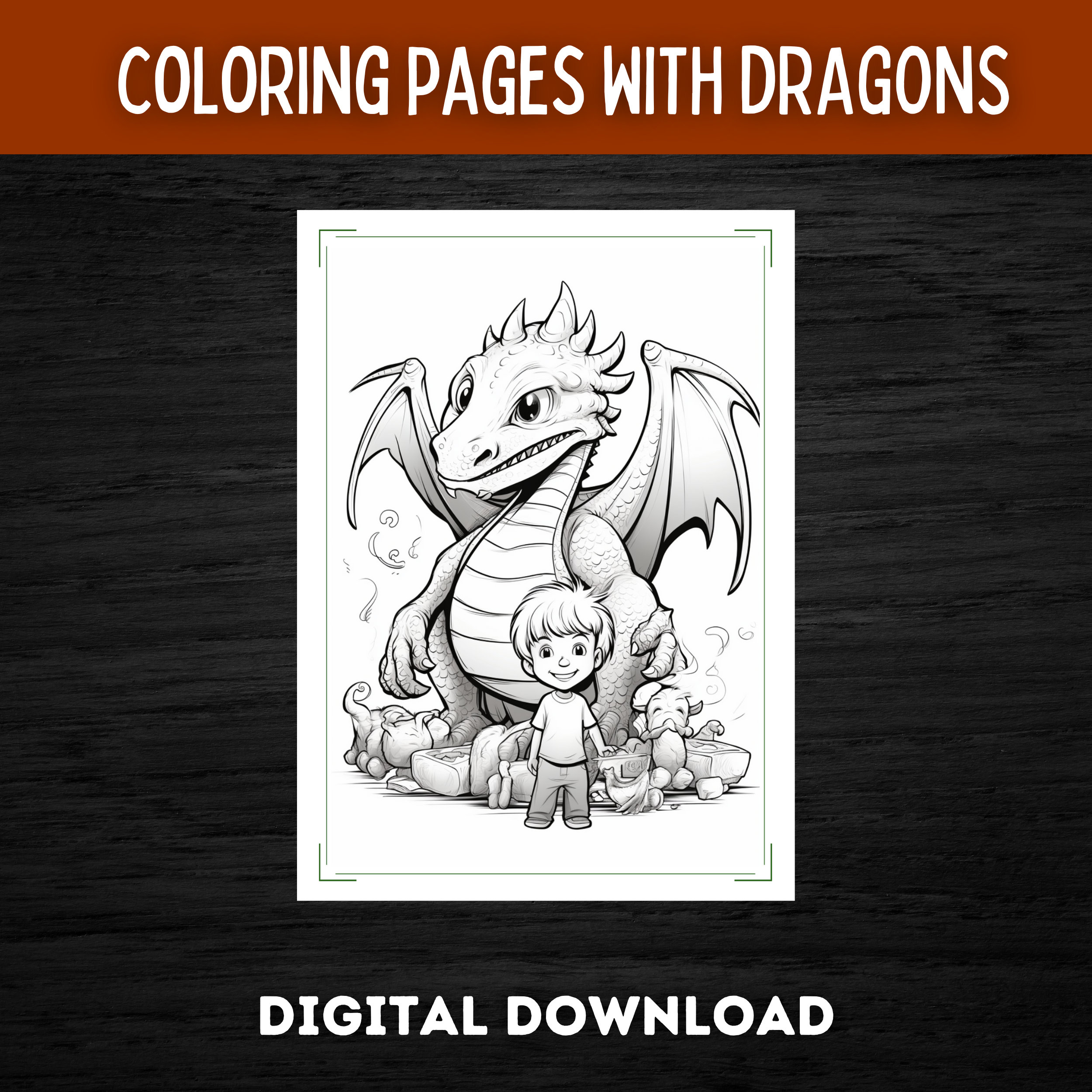 25 Cute Dragons Coloring Pages Instant Download Fairytale - Etsy