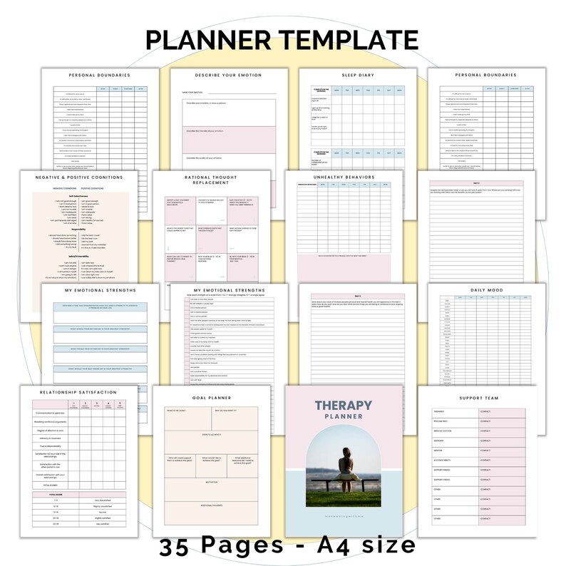 Therapy Planner Therapy Journal Mental Health Journal - Etsy