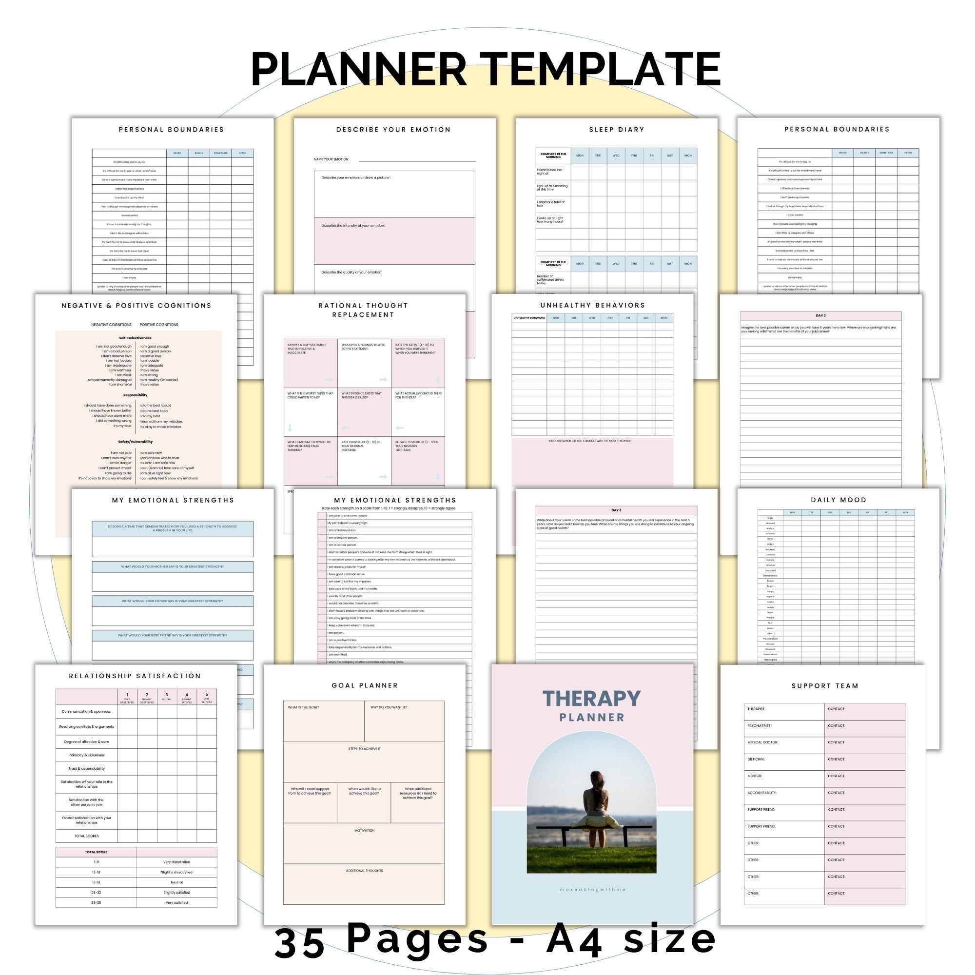 Therapy Planner Therapy Journal Mental Health Journal - Etsy