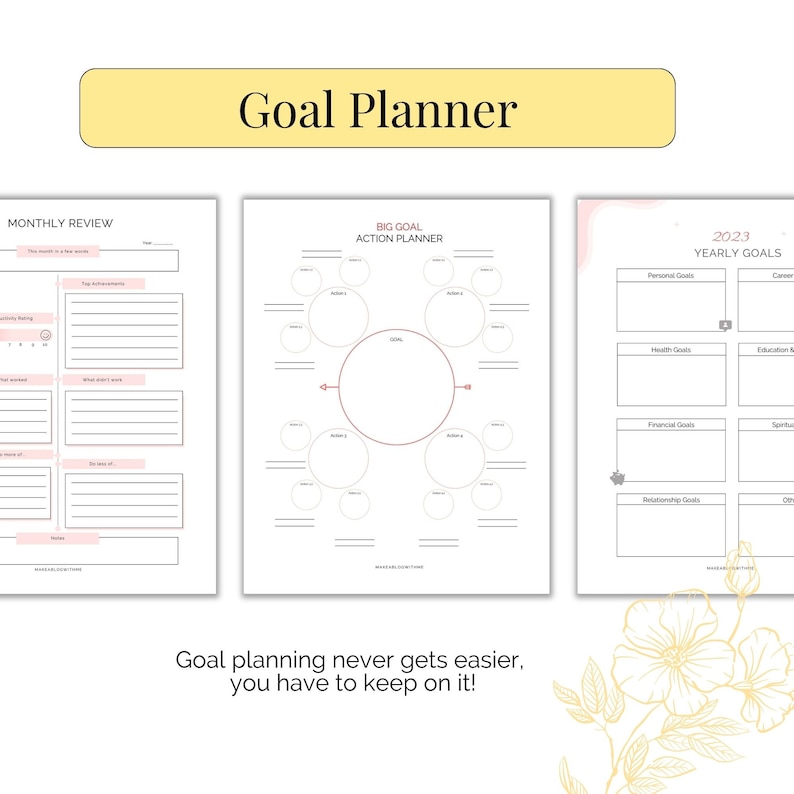 Goal Planner BUNDLE 2023 Goals Tracker Smart Goal Setting - Etsy