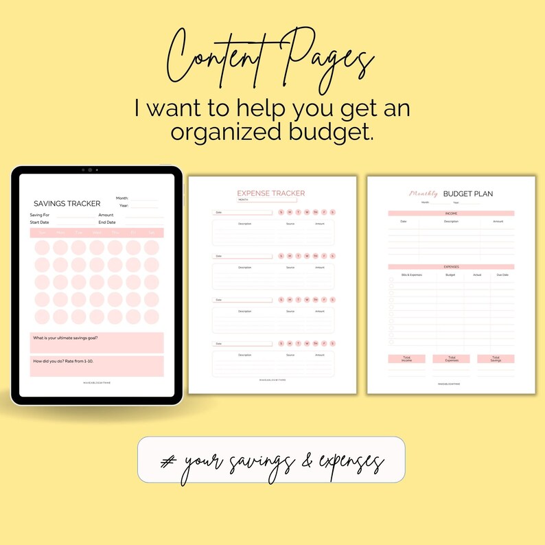 Finance Planner BUNDLE! Budget Planner Templates, Financial Savings ...
