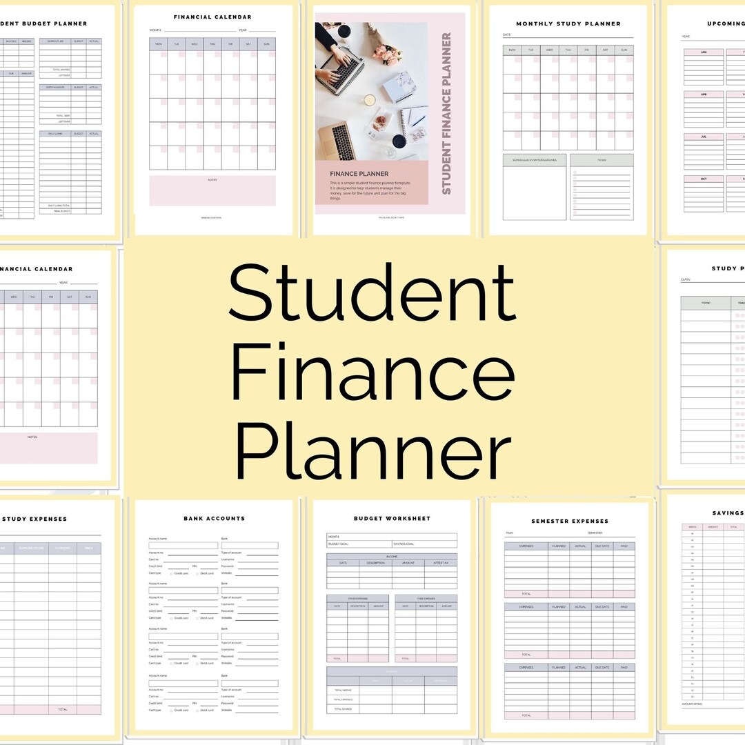 Printable Student Finance Planner, Printable Student Planner, College ...