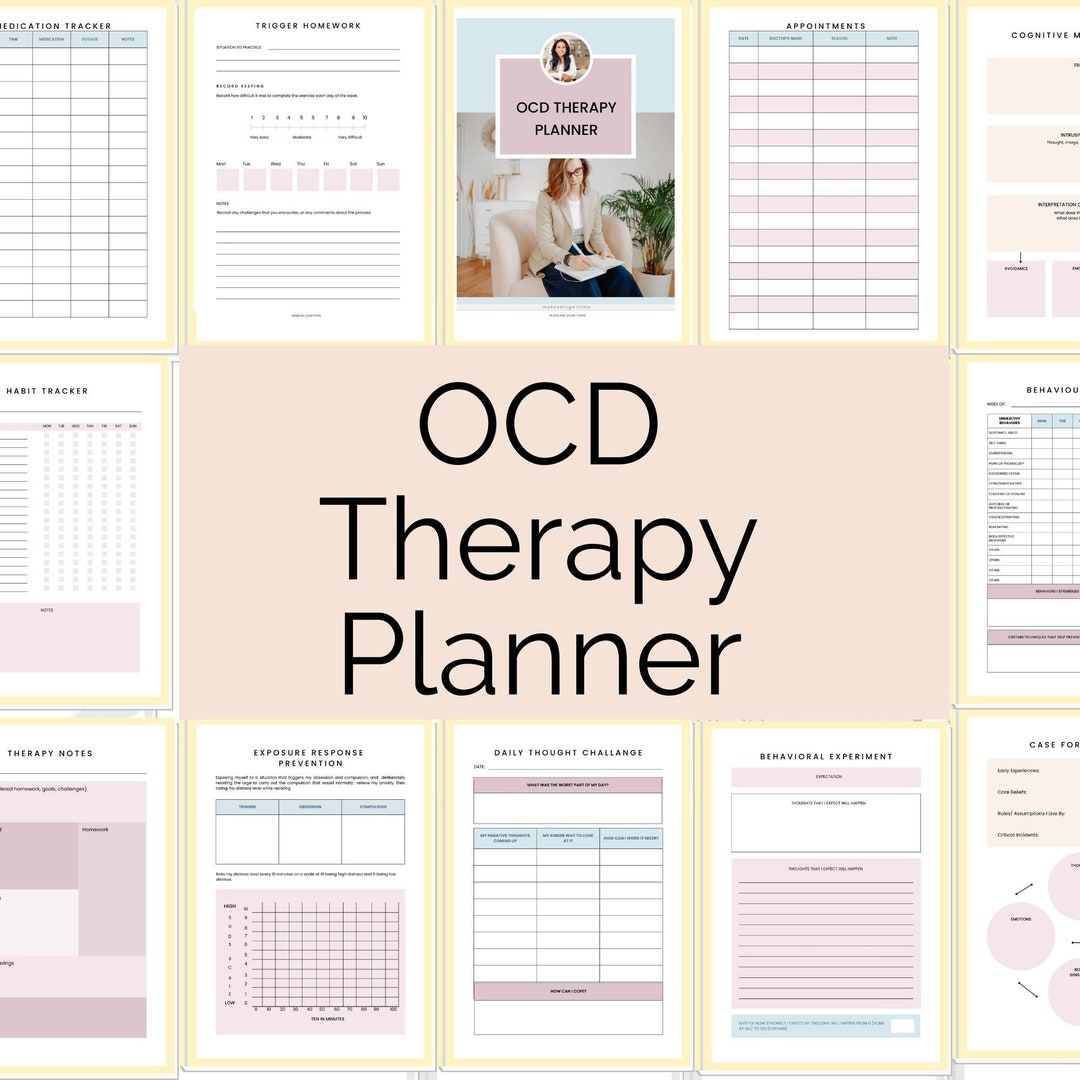 OCD Therapy Planner, Mental Health Journal Printable, OCD Worksheets ...