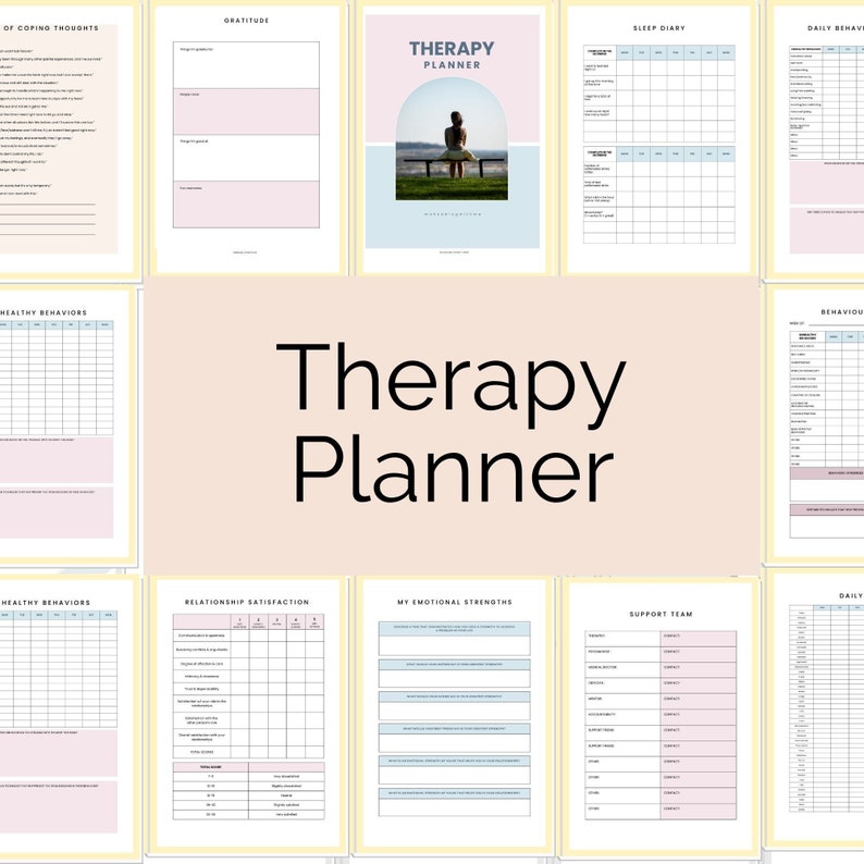 Therapy Planner, Therapy Journal, Mental Health Journal Printable ...