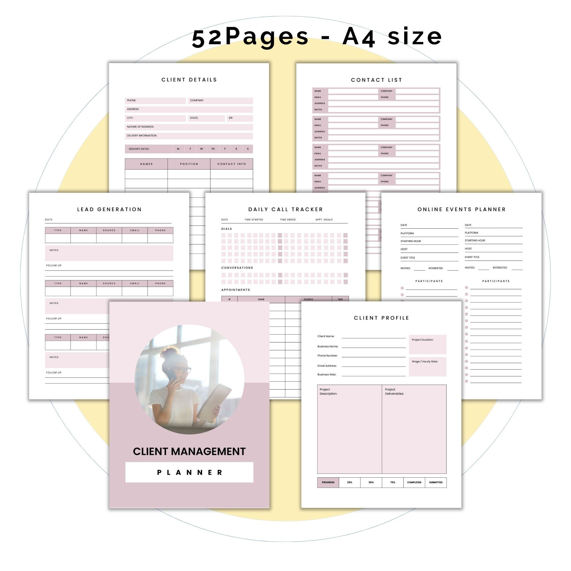 Client Management Planner, Work Planner Printable, Daily Planner 2023 ...