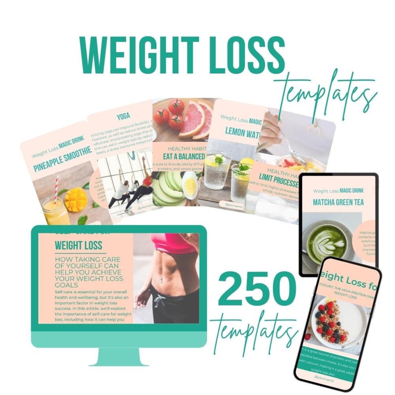 200 Weight Loss Super Template, Business Bundle, Instagram Engagement ...