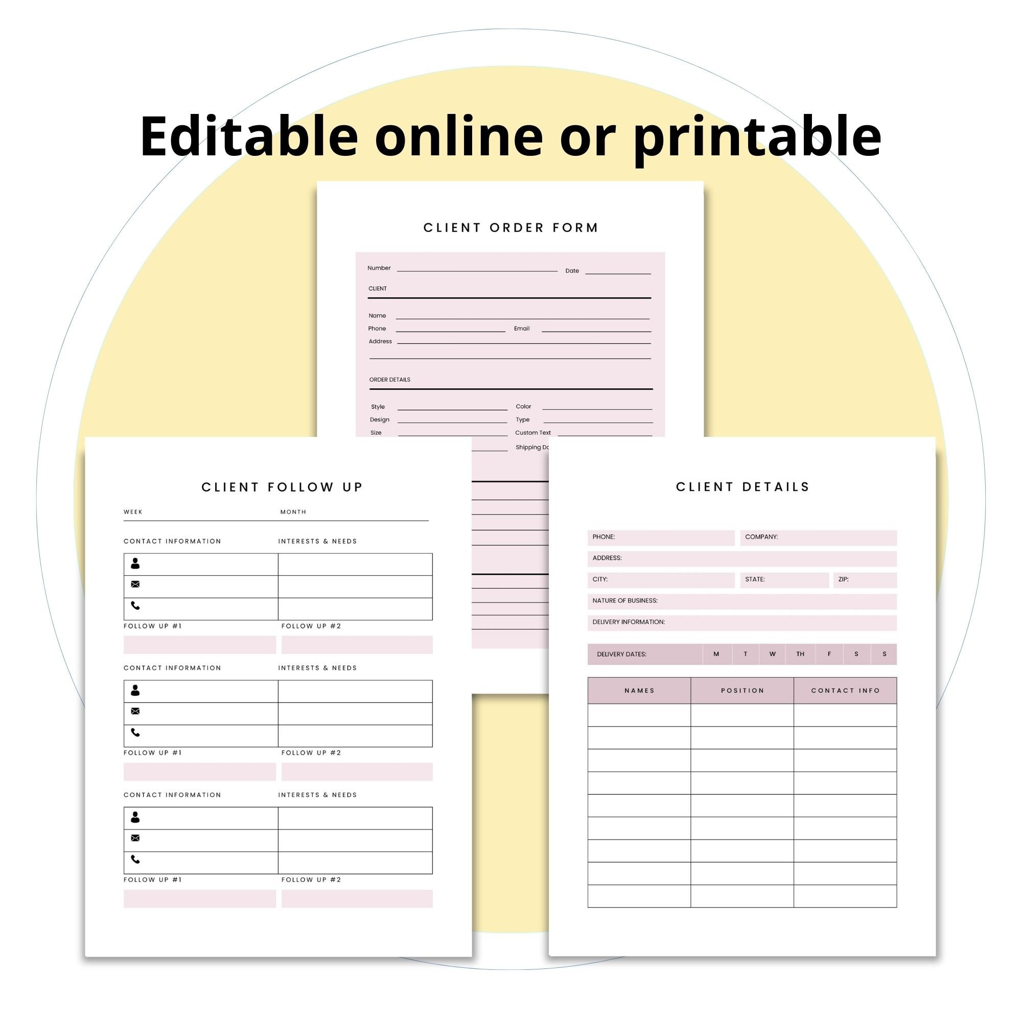 Client Management Planner, Work Planner Printable, Daily Planner 2023 ...