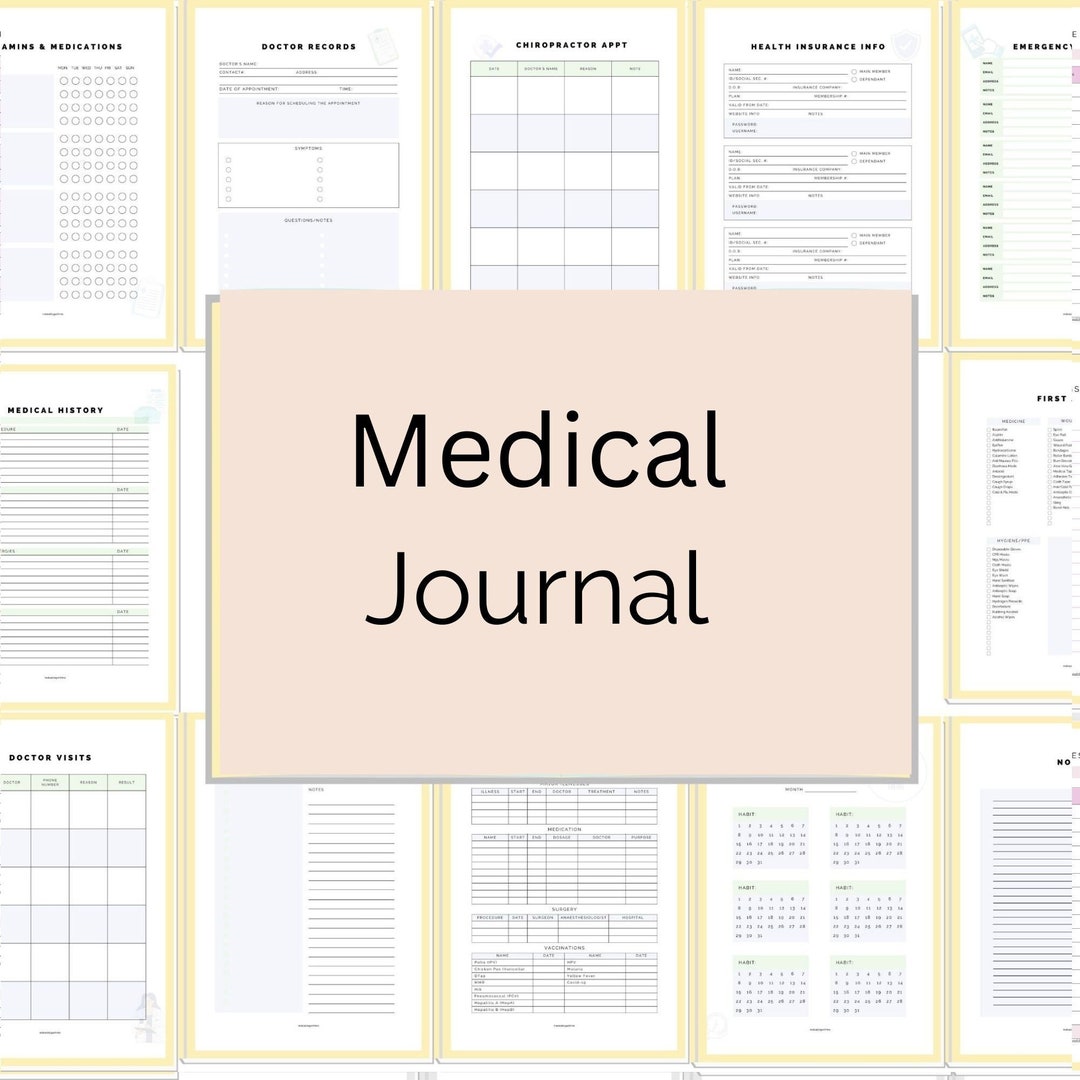 Medical Journal, Medical Planner, Medical Log, Medical Assistant ...