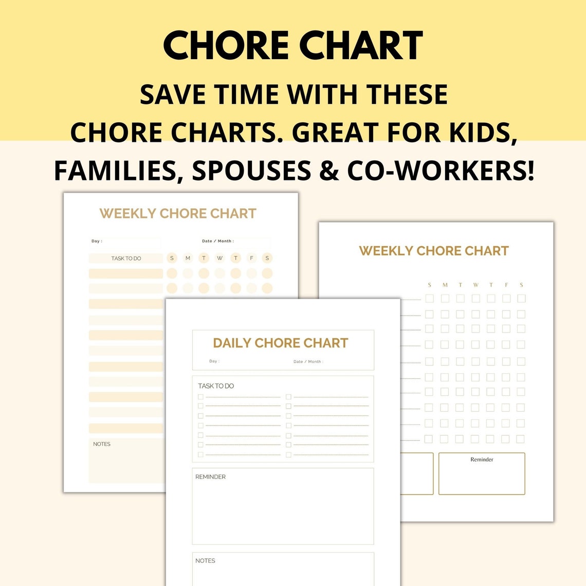 Chore Chart, Kids Chore Chart, Daily Chore Chart, Kid Printable Chore ...