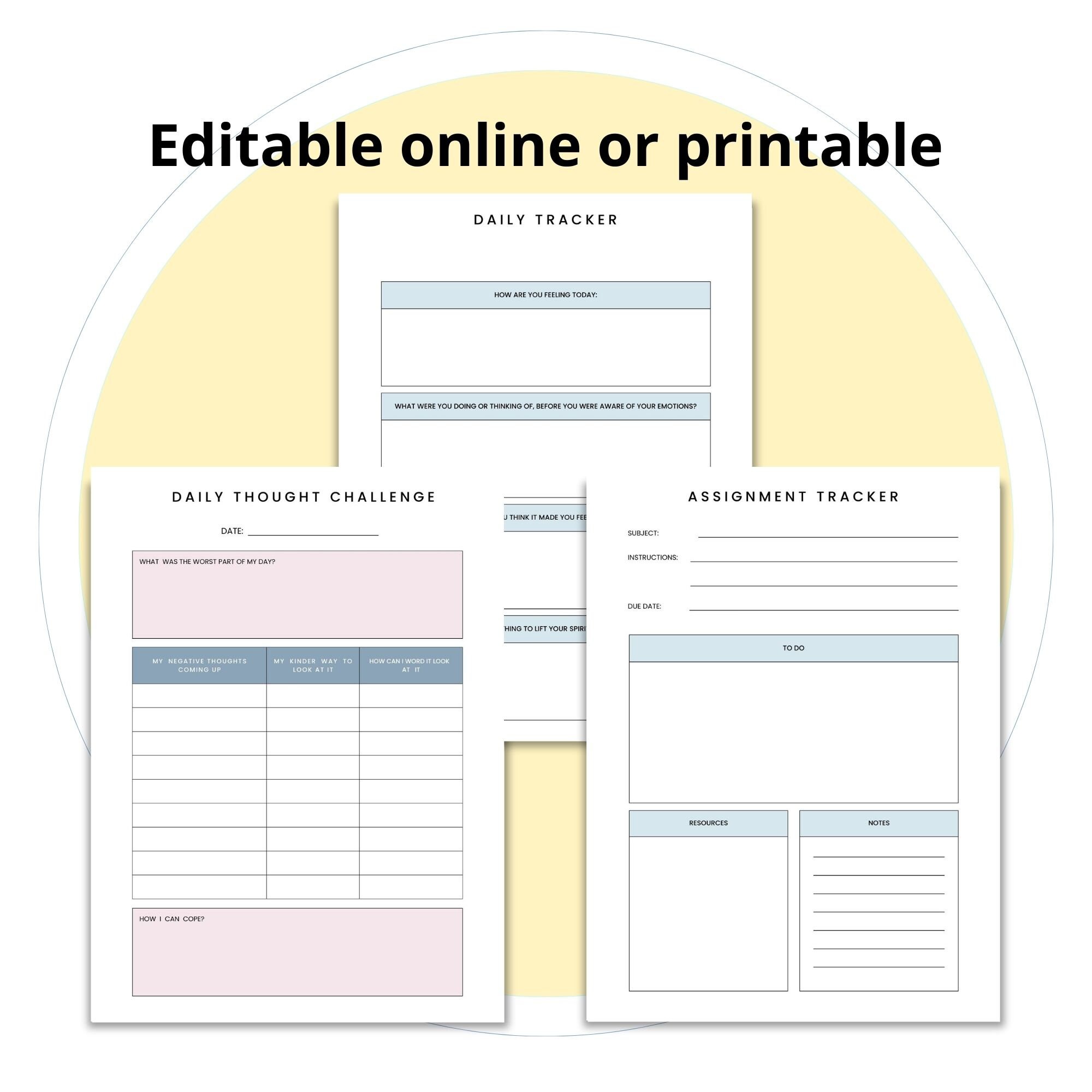 ADHD Therapy Planner, ADHD Daily Planner 2023 Printable, ADHD Journal ...