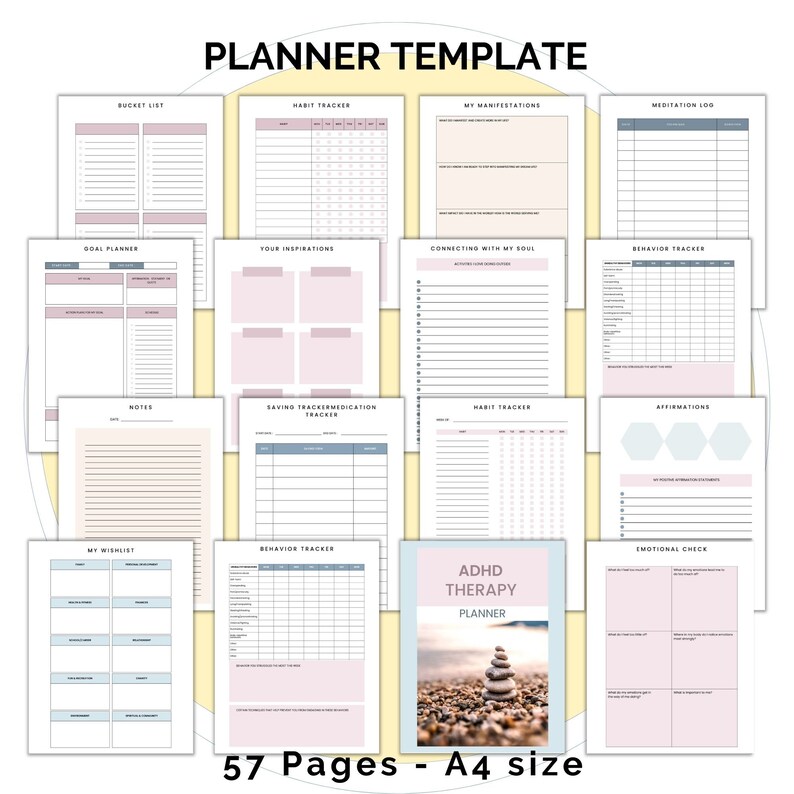 ADHD Therapy Planner, ADHD Daily Planner 2023 Printable, ADHD Journal ...