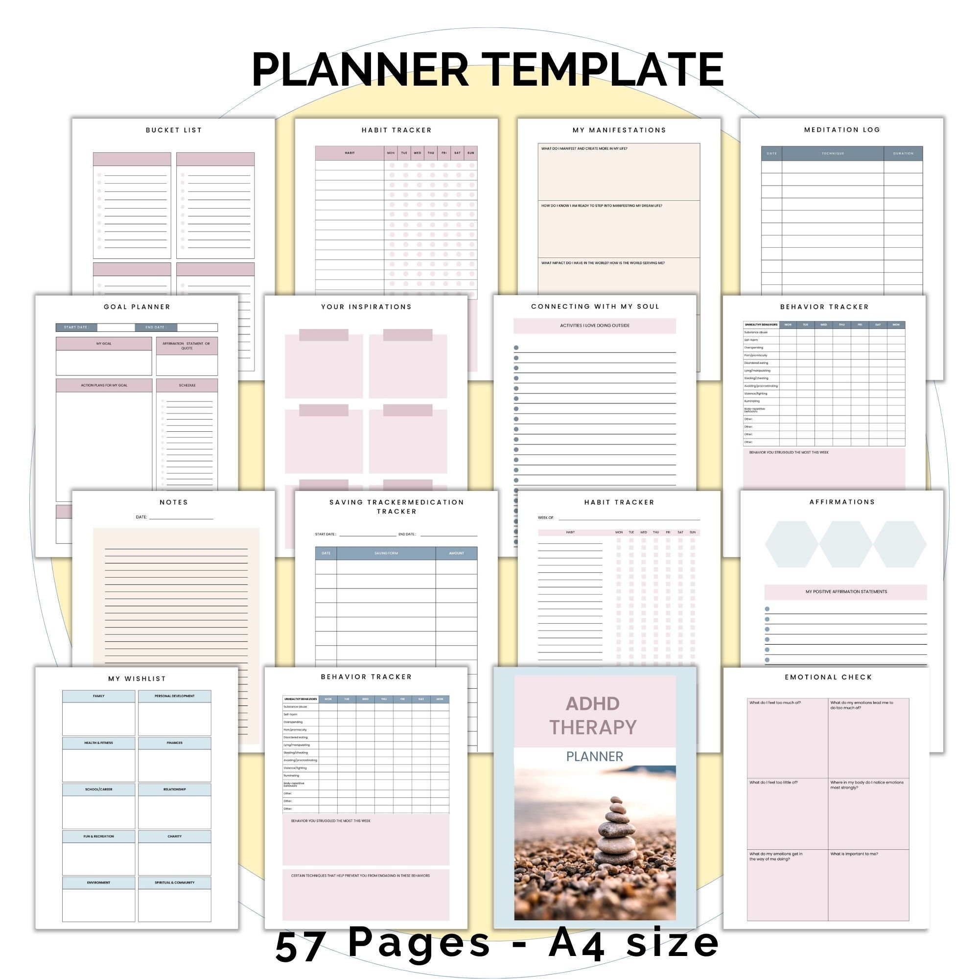 ADHD Therapy Planner, ADHD Daily Planner 2023 Printable, ADHD Journal ...