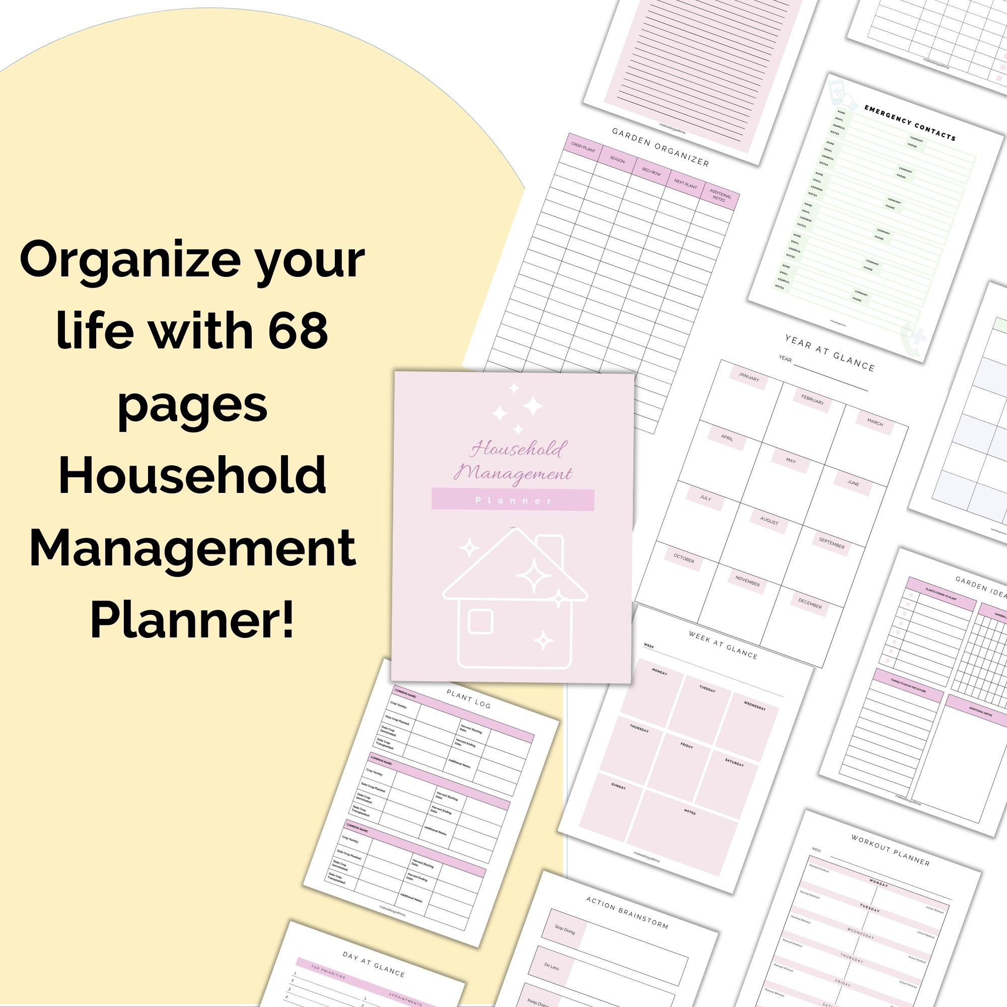 Household Management Planner, Printable Home Management, Household ...