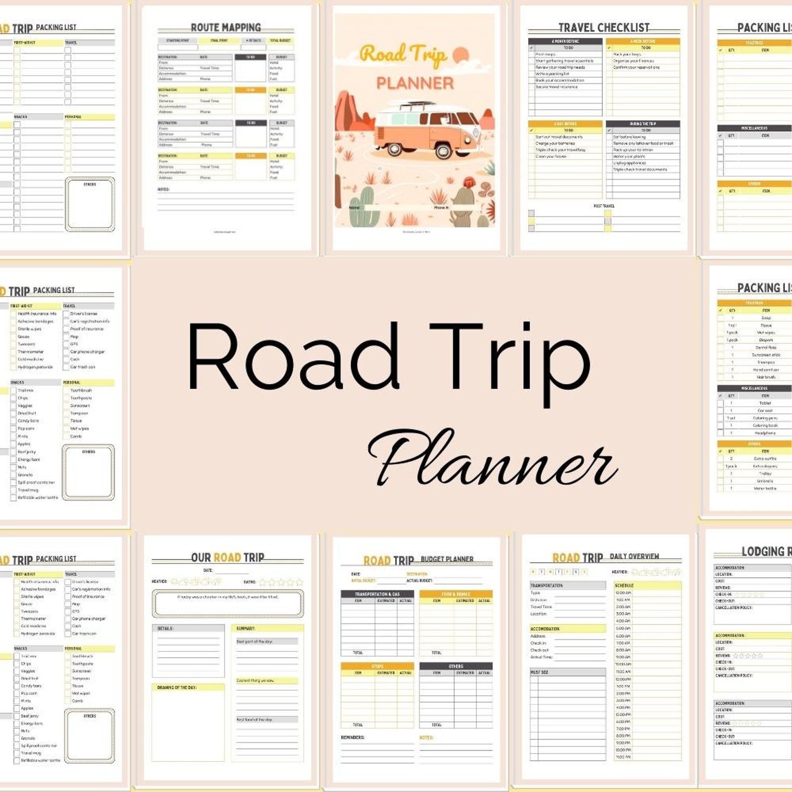 Trip Planner, Road Trip Planner, Printable Trip Planner, Travel Planner ...