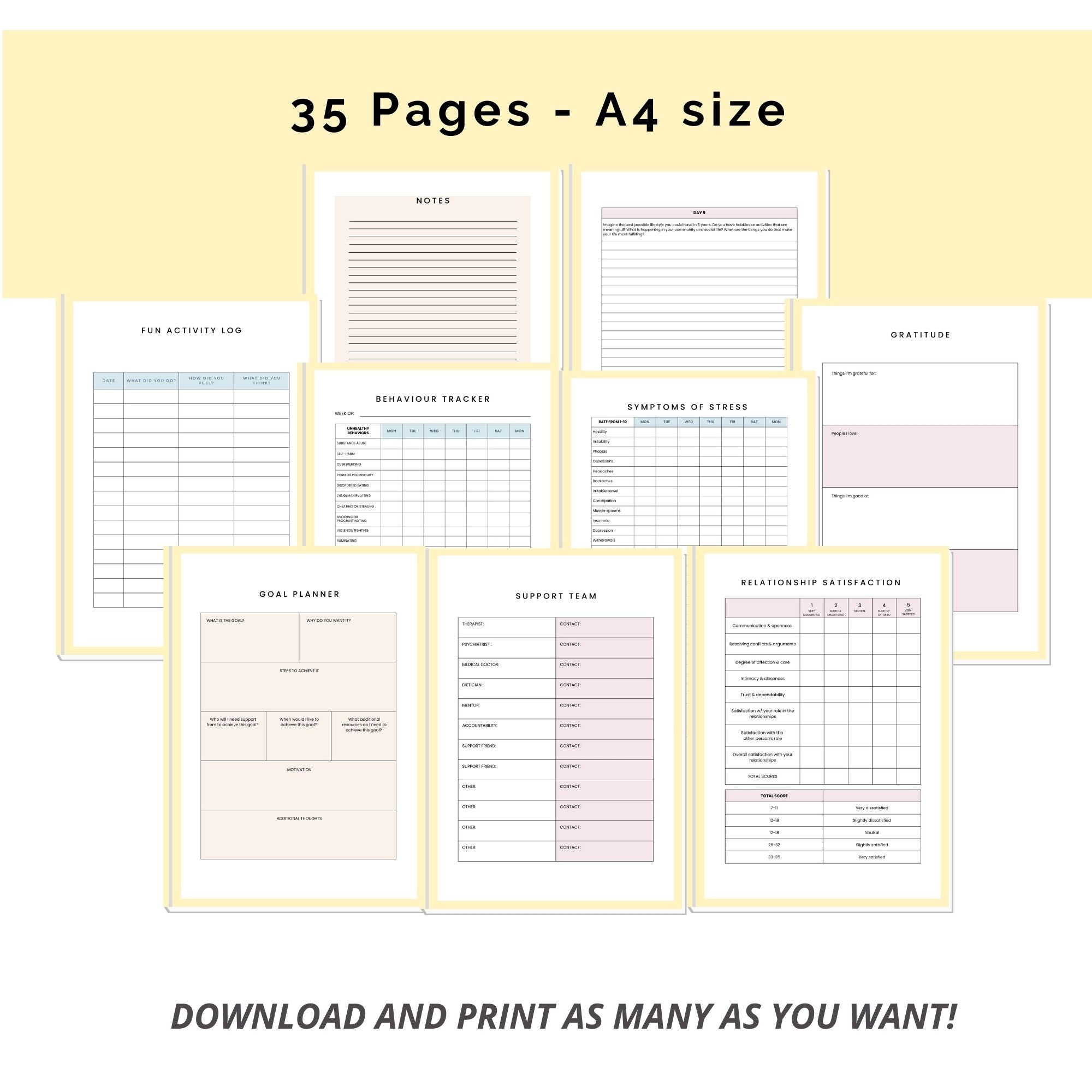 Therapy Planner Therapy Journal Mental Health Journal - Etsy