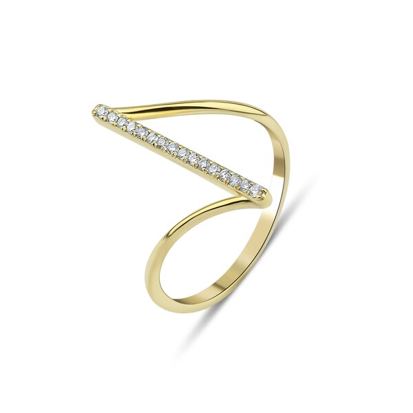 Flat Diamond Ring - Etsy
