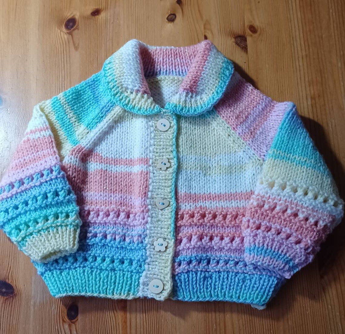 Hand Knitted Baby Cardigan 0-6 Months .baby Girl - Etsy UK