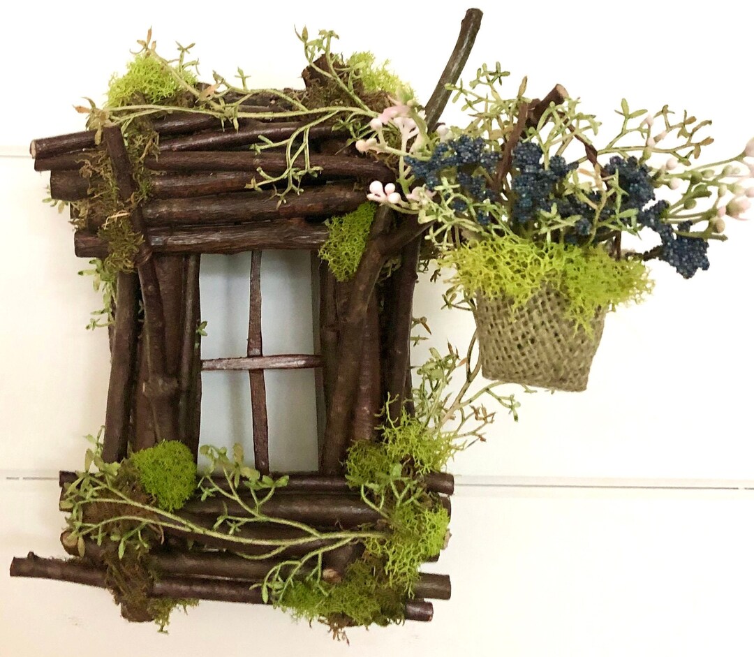 Forest Cottage Window With Twinkle Light and Moss Detail - Etsy