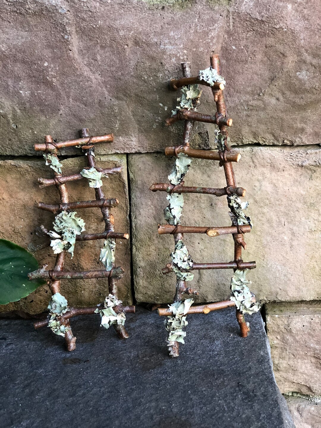 Set of Two (2) Miniature Huldufólk Ladder 6” and 8” Miniature Ladders ...